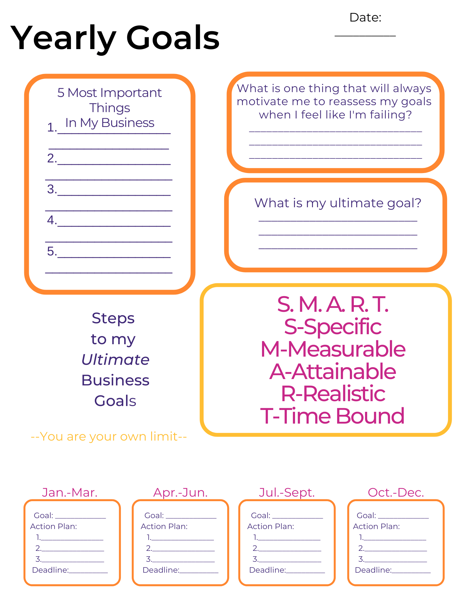 Yearly Goal Sheet - Krafty Koncessions